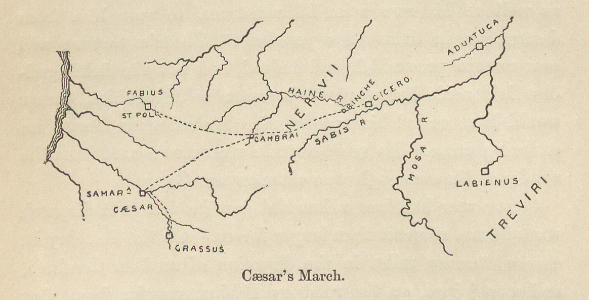 Map: Caesar's March by T.A. Dodge | Dickinson College Commentaries
