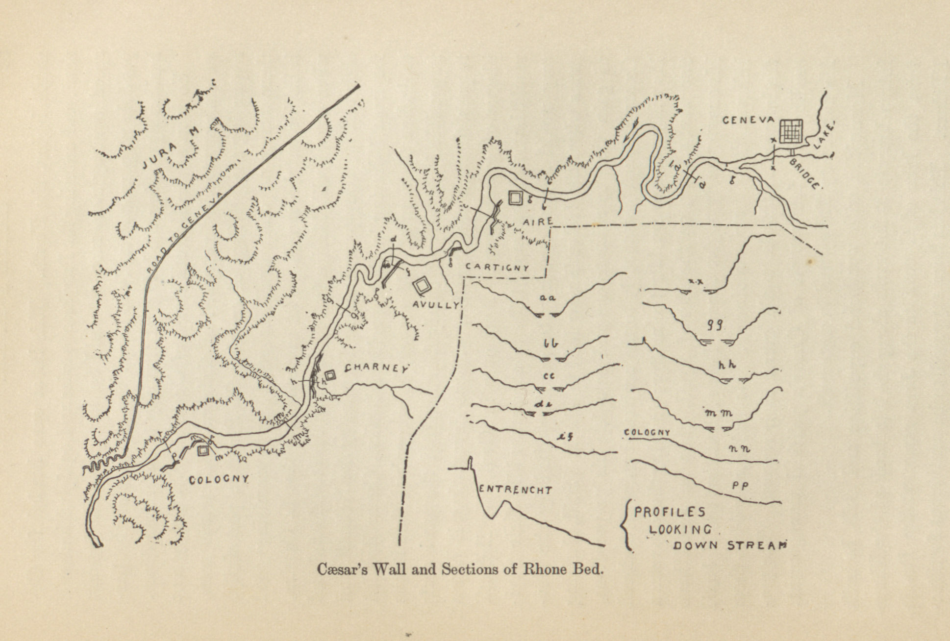 Map: Caesar's Wall and Sections of Rhone Bed by T.A. Dodge | Dickinson ...